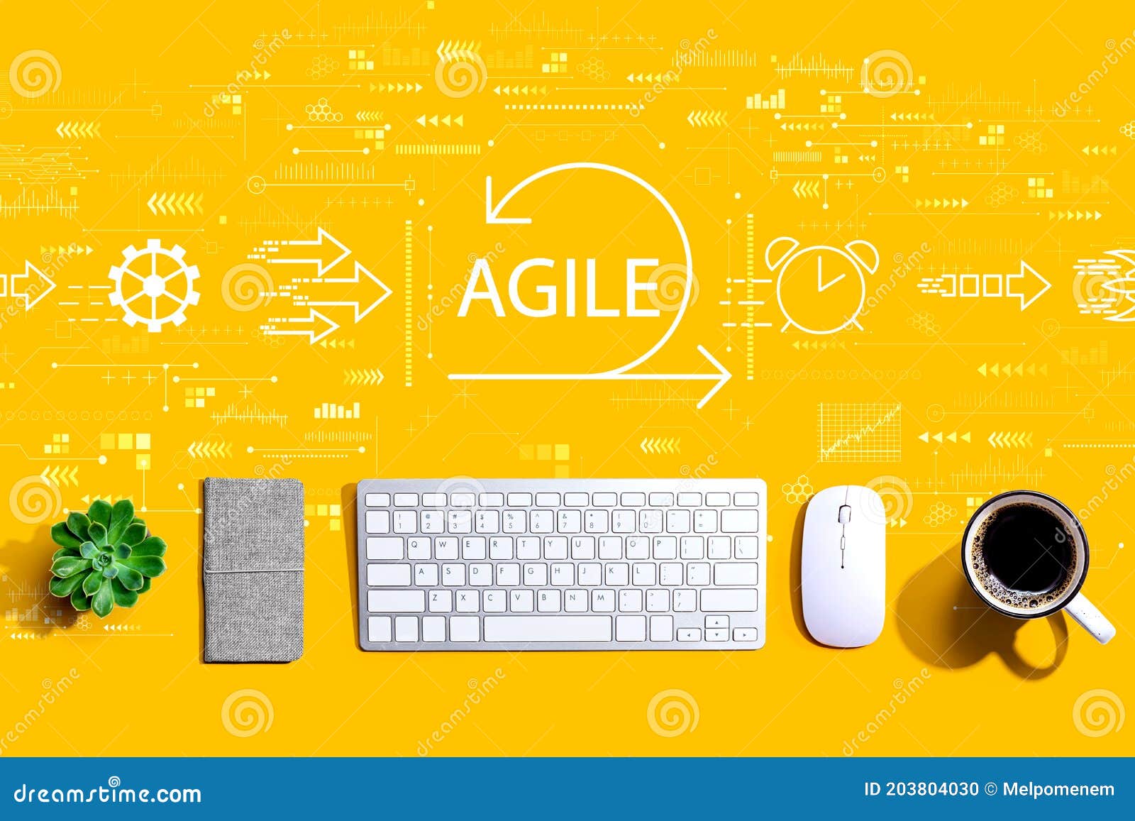 Agile Concept with a Computer Keyboard Stock Illustration ...