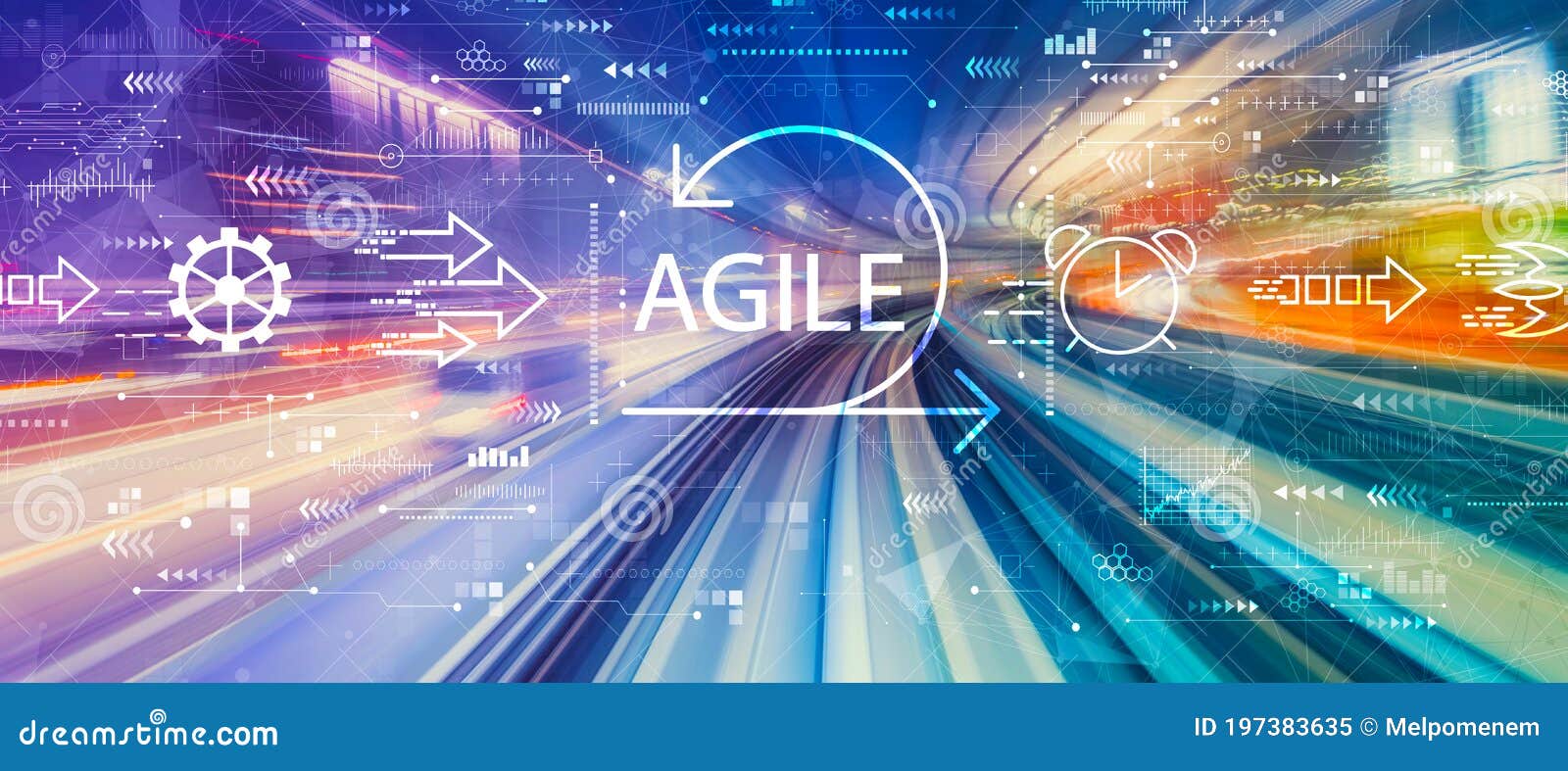 Agile Concept with High Speed Motion Blur Stock Image - Image of chart ...