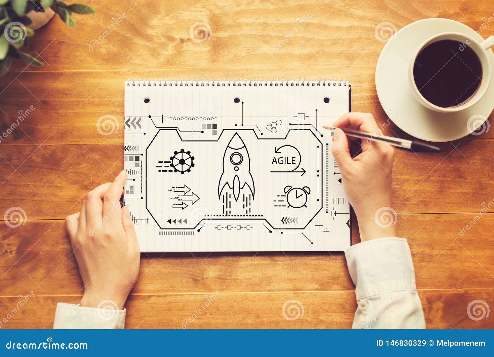 Agile Concept with a Person Writing in a Notebook Stock Image - Image ...