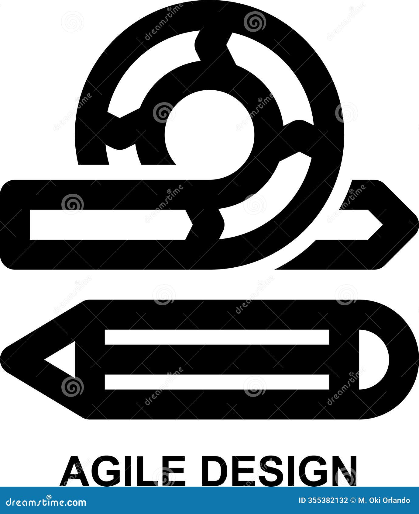 Agile Design Linear Icons Set Flexibility Collaboration Iteration