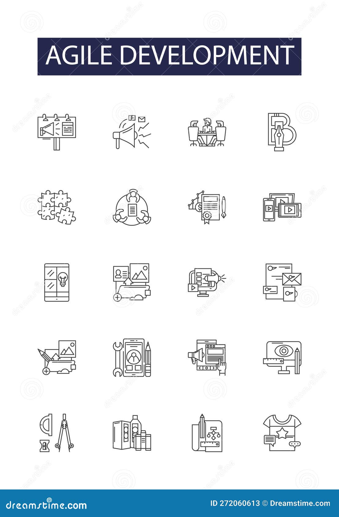 Agile Development Line Vector Icons and Signs. Development, Scrum ... Agile Development Line Vector Icons and Signs. Development, Scrum ...
