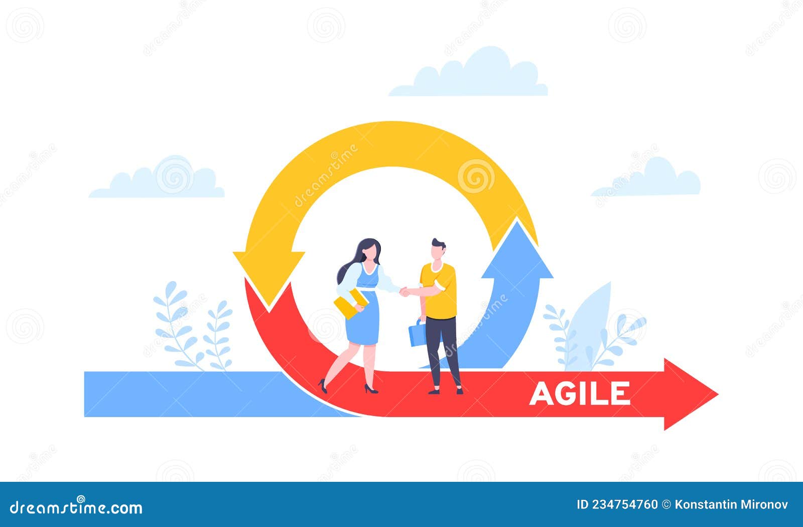 Agile Development Methodology Business Concept Flat Style Design Vector ...