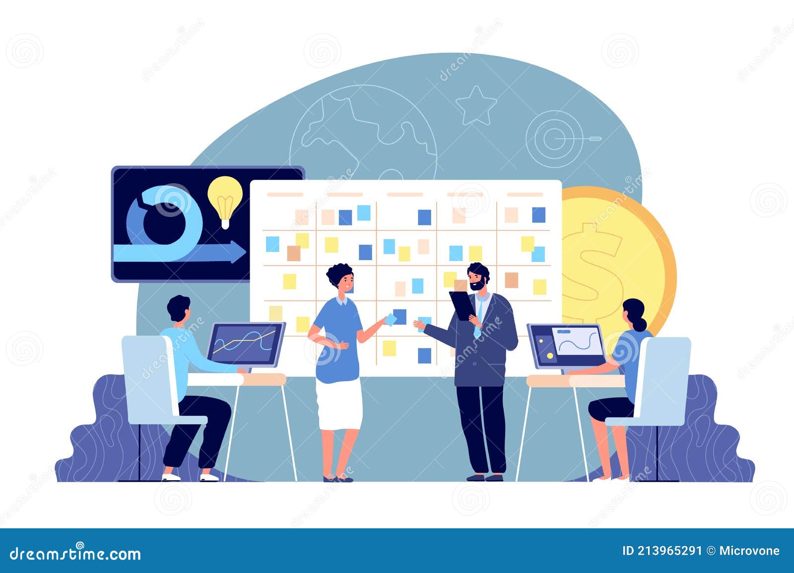 Agile Development Project. Business Management, Brainstorm And Task ...