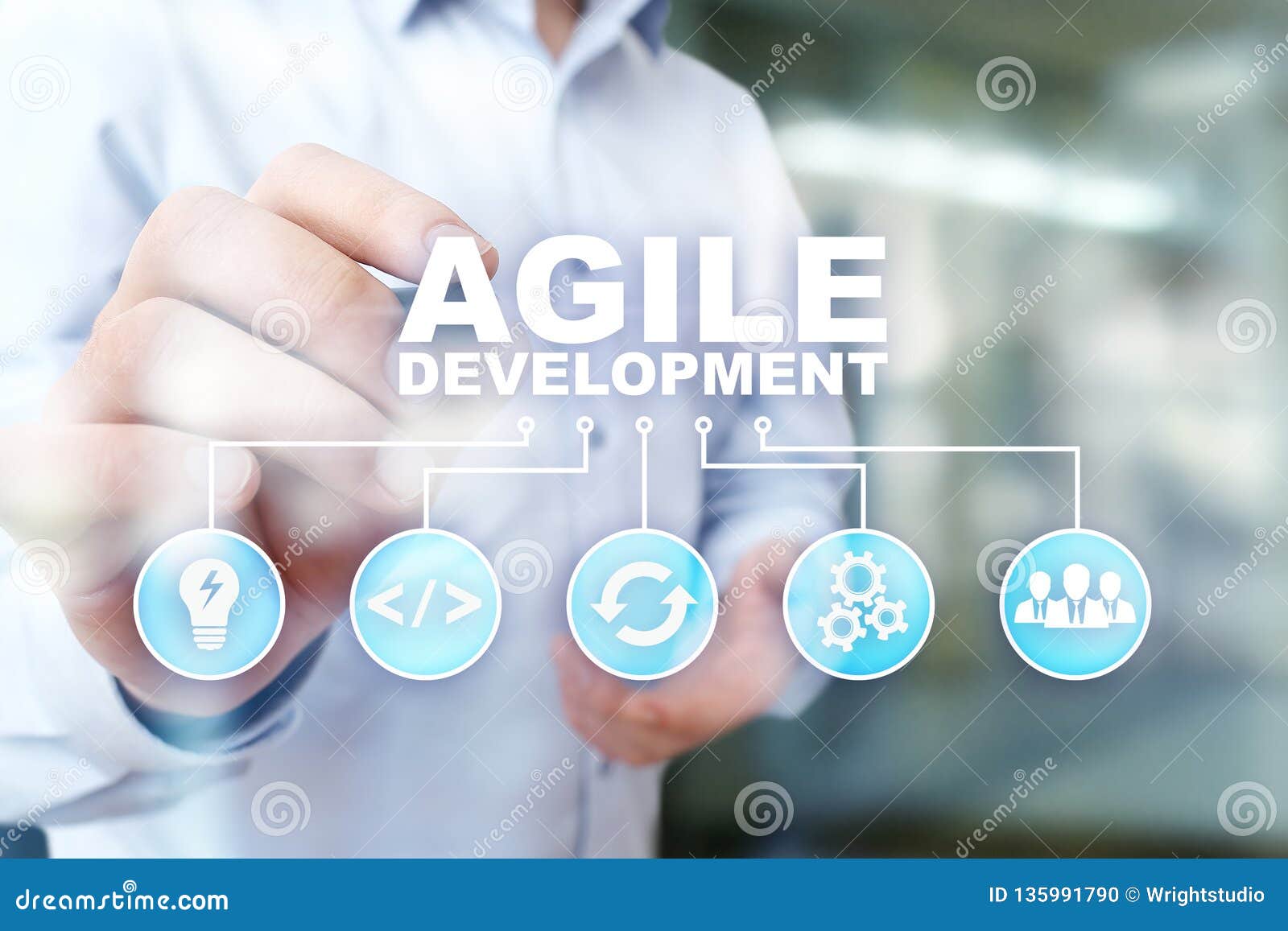 Agile Development, Software and Application Programming Concept on Virtual Screen. Stock Photo ...
