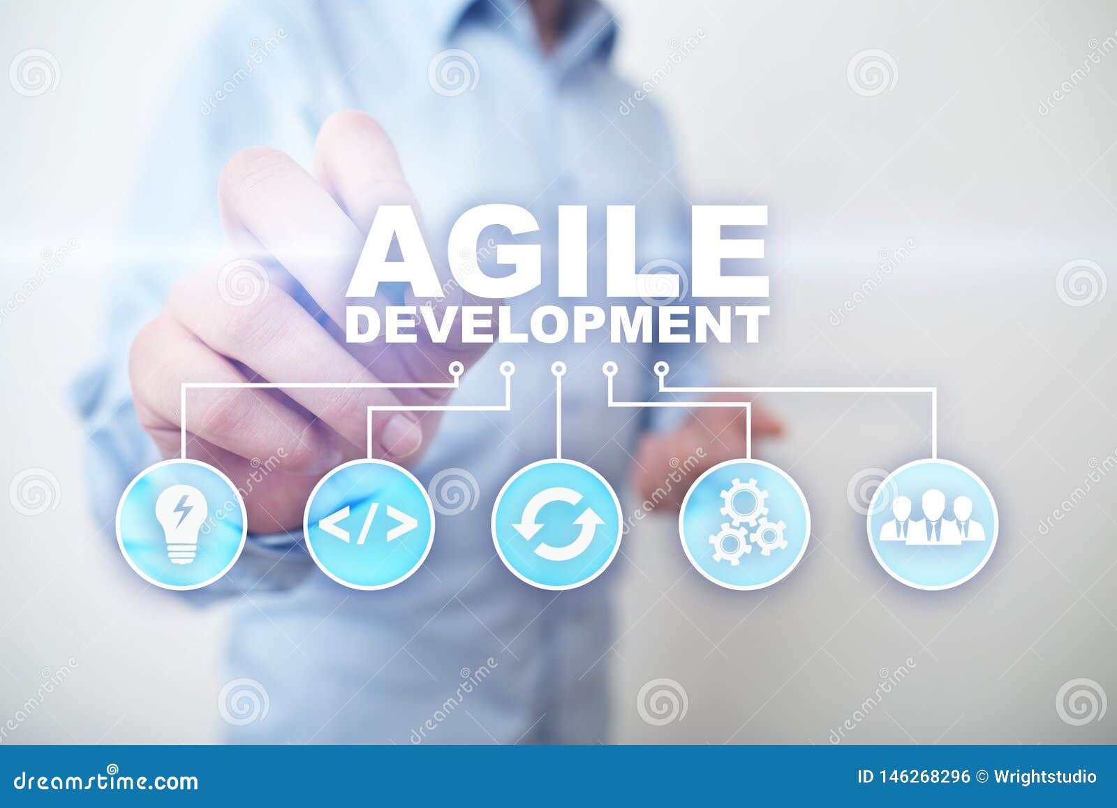Agile Development, Software and Application Programming Concept on Virtual Screen. Stock Photo ...