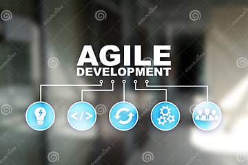 Agile Development, Software and Application Programming Concept on Virtual Screen. Stock Photo ...