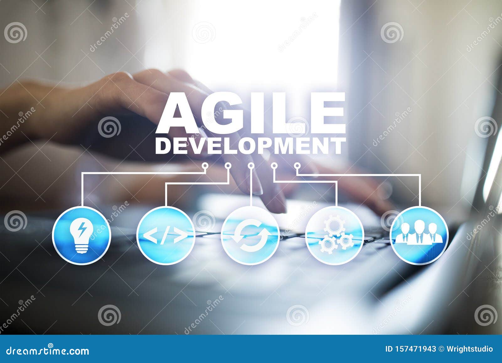 Agile Development, Software and Application Programming Concept on Virtual Screen. Stock Image ...