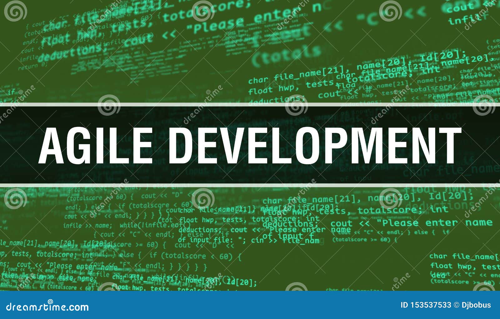 Agile Development Text Written On Programming Code Abstract Technology Background Of Software