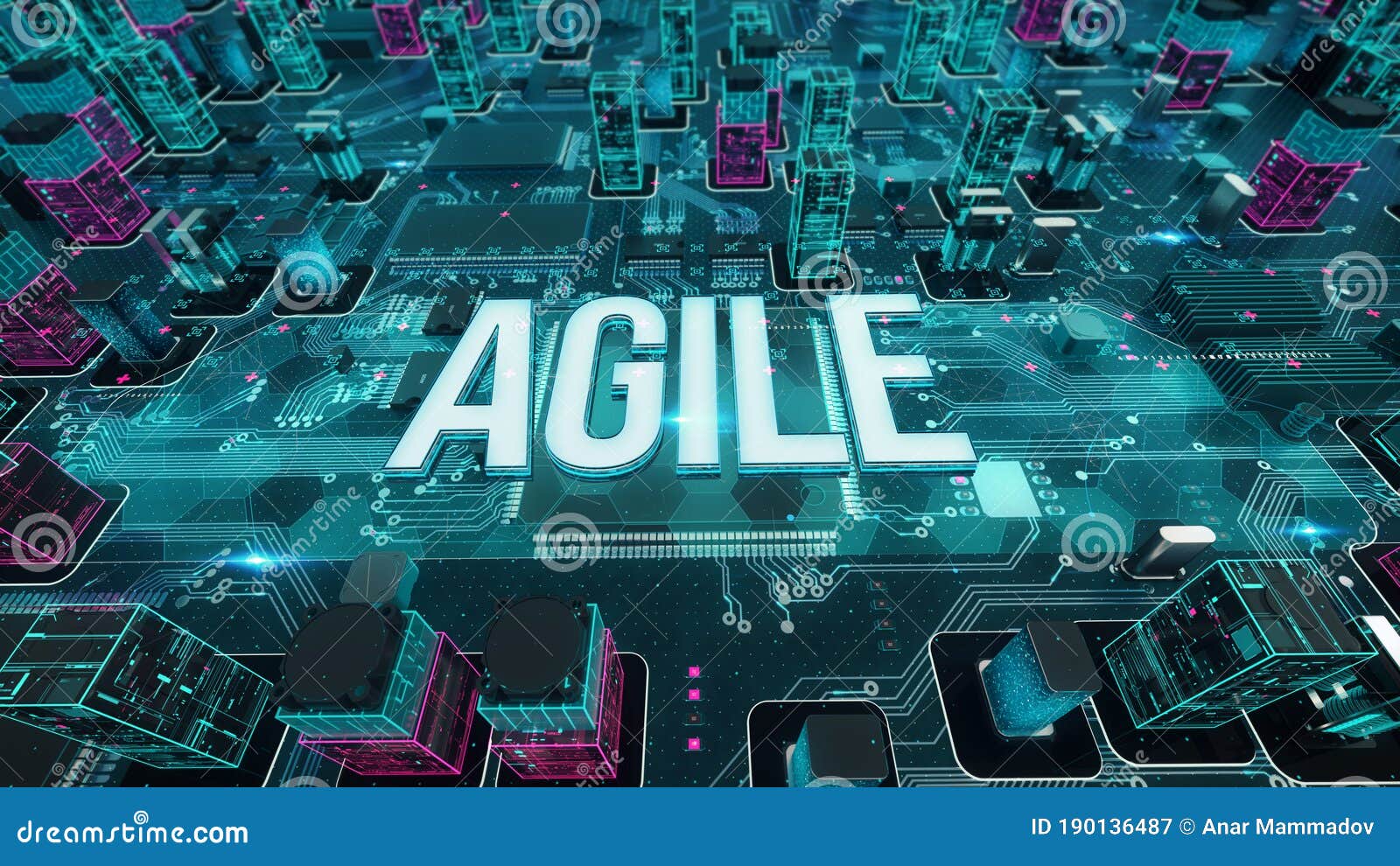 Agile with Digital Technology Concept Stock Illustration - Illustration ...