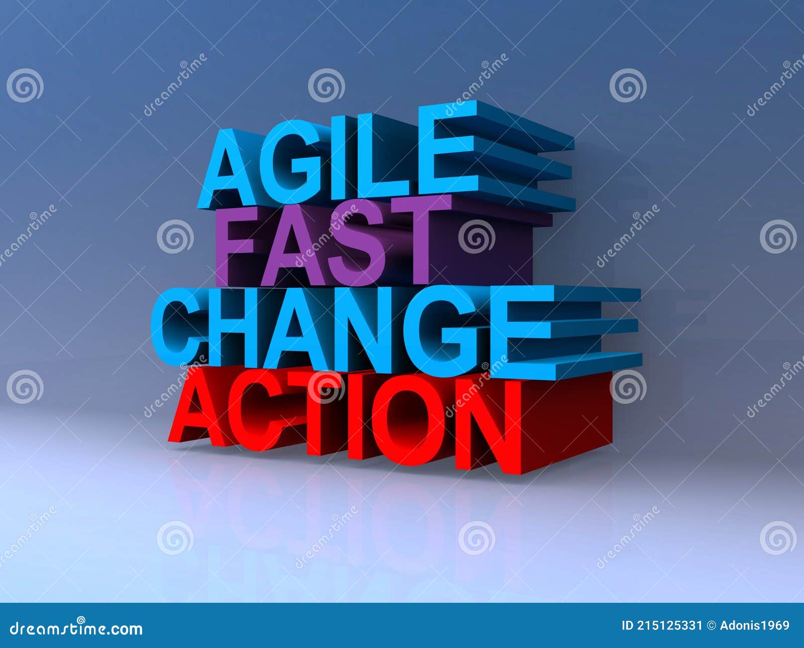 Agile Fast Change Action on Blue Stock Illustration - Illustration of ...