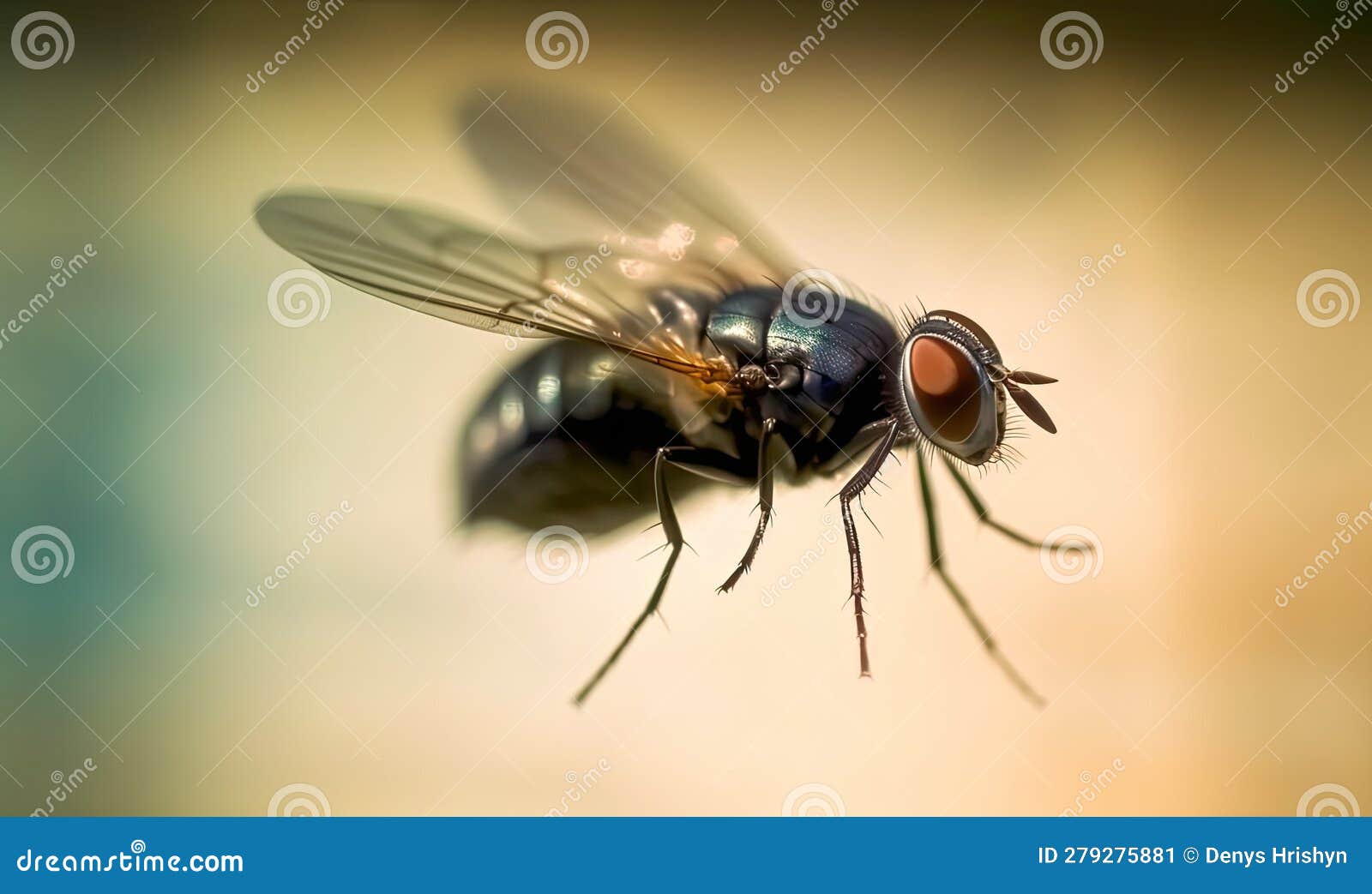 The Agile Fly Zooms through the Air, Blending with Nature S Beauty ...