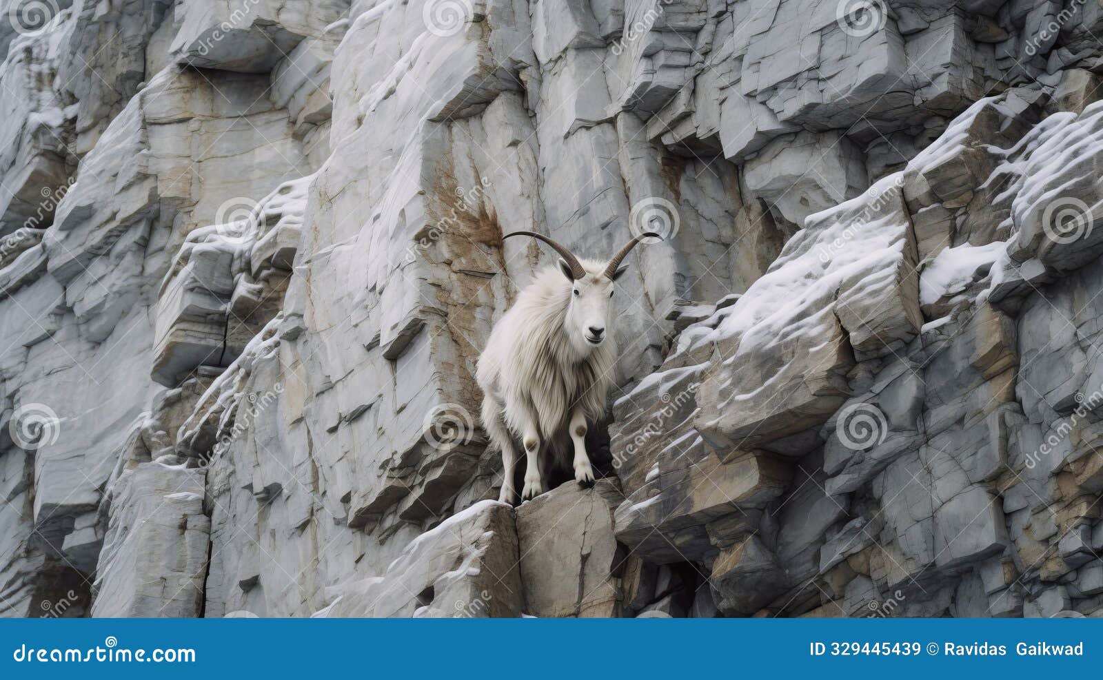 Agile Goat Climbs Rugged Cliff with Ease Stock Illustration ...