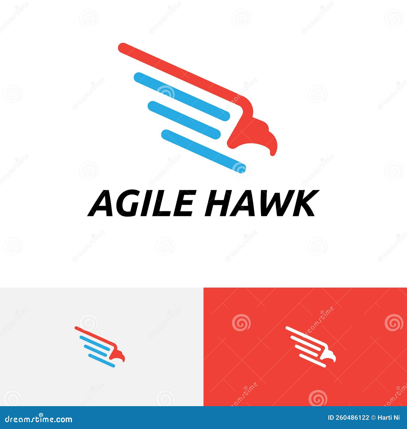Agile Hawk Eagle Bird Fly Speed Wing Simple Logo Stock Vector ...