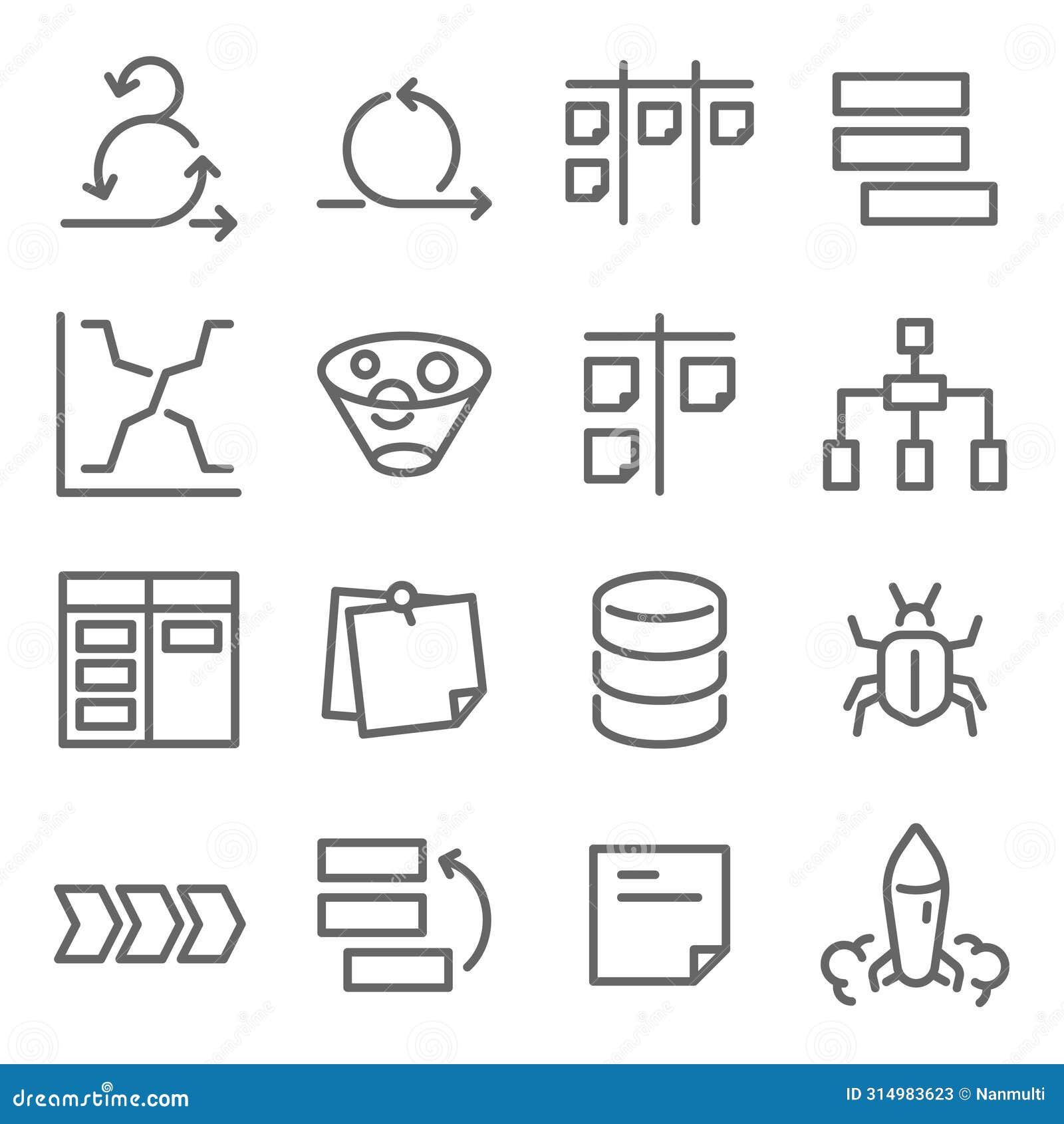 Agile Icon Illustration Vector Set. Contains Such Icon As Developer ... Agile Icon Illustration Vector Set. Contains Such Icon As Developer ...