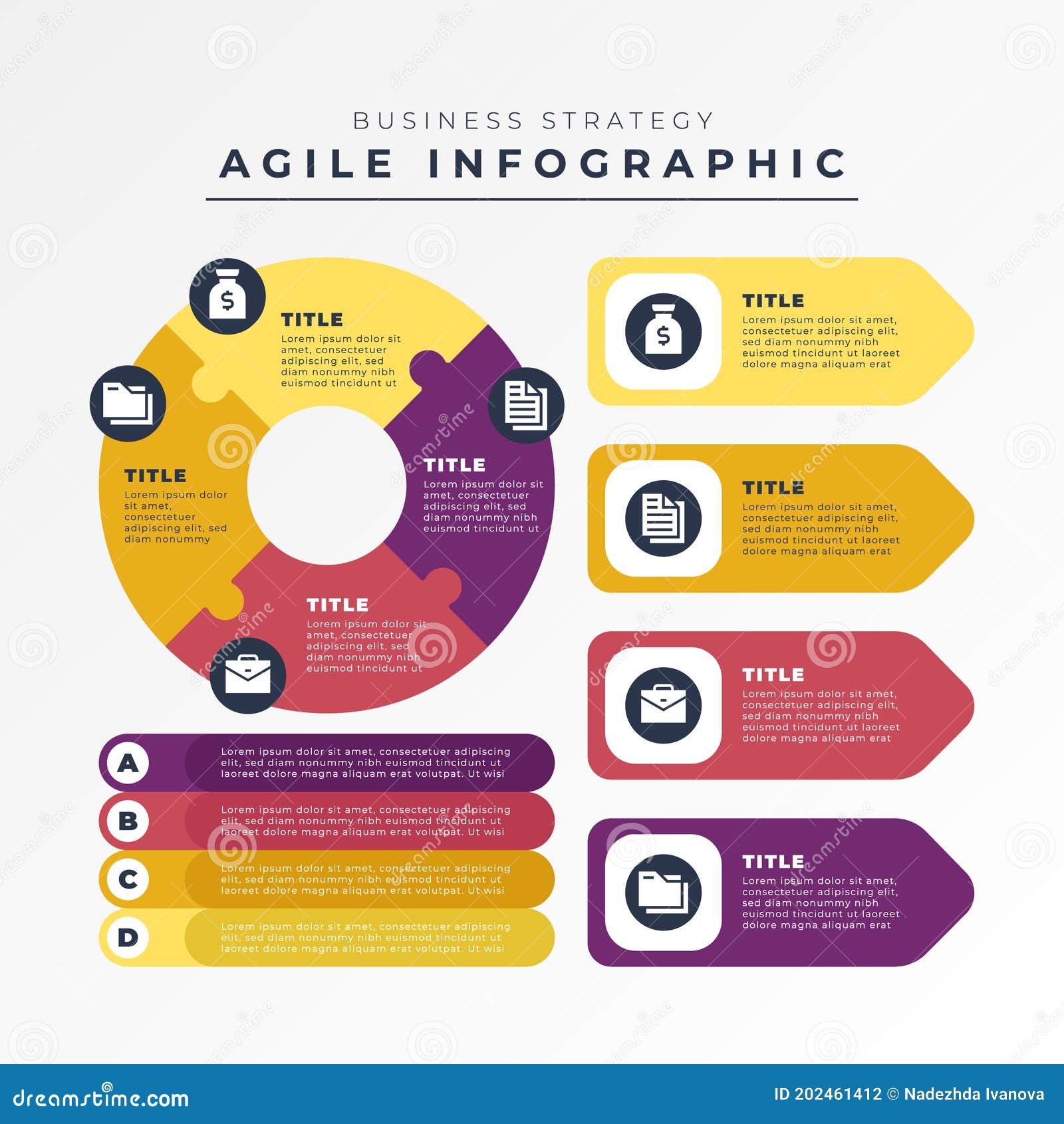 Agile Infographic Elements Template Vector Illustration Stock ...