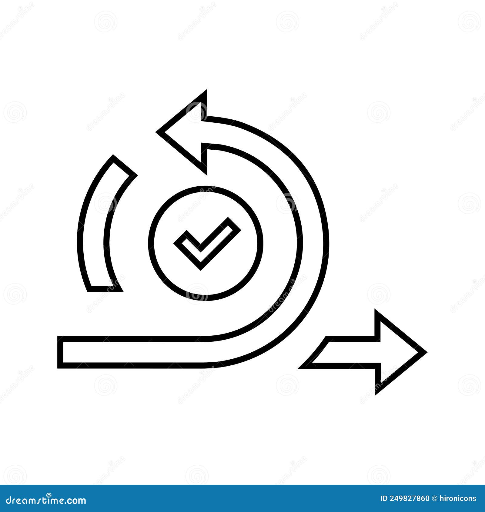 Agile Iteration Scrum Outline Icon Line Art Vector Stock Vector