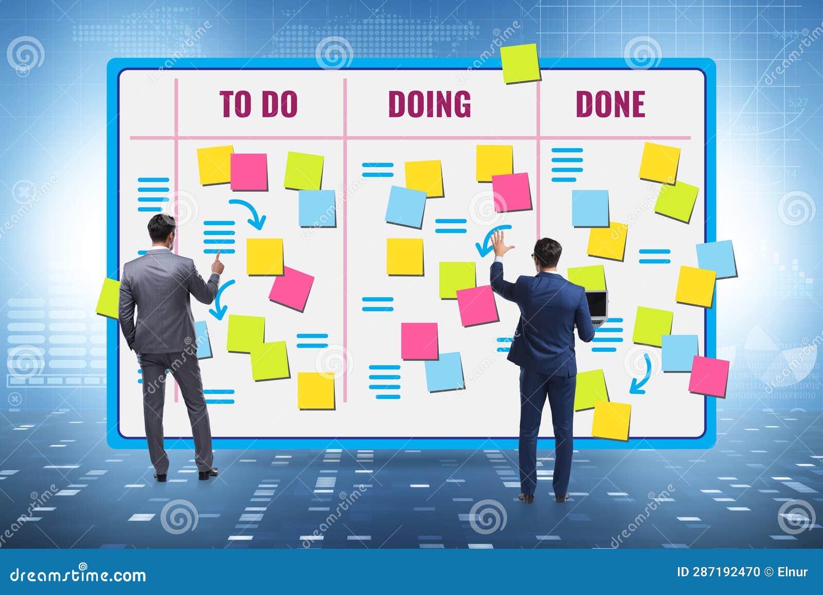 Agile Kanban Board with Outstanding Tasks Stock Photo - Image of ...