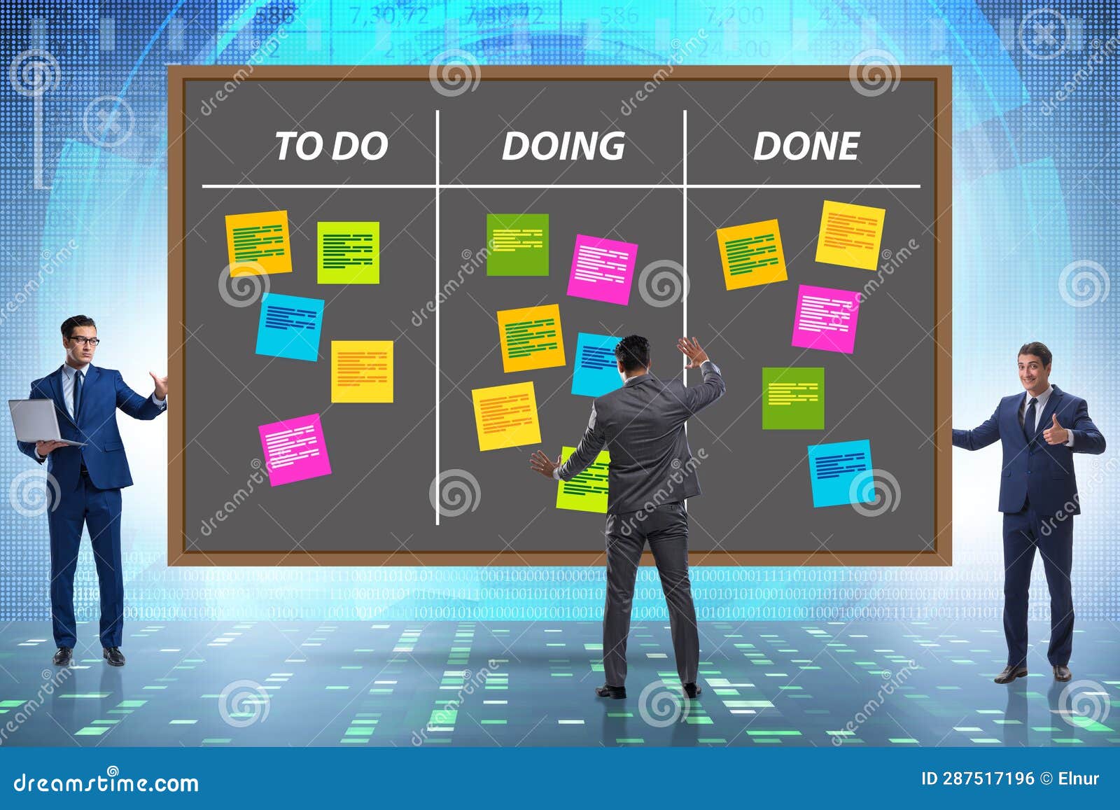 Agile Kanban Board with Outstanding Tasks Stock Photo - Image of method ...