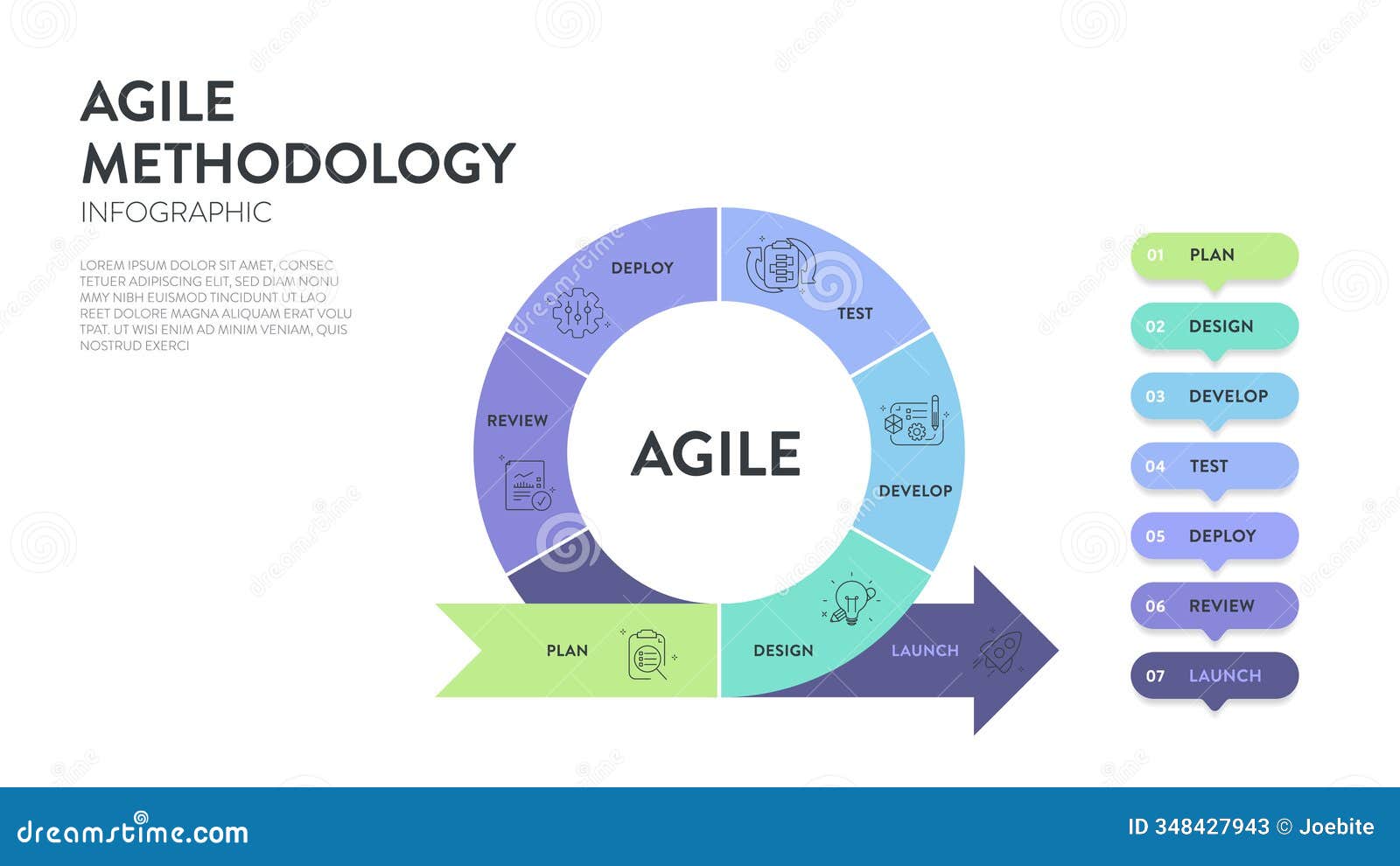 Agile Lifecycle Methodology Infographic is a Processes To Create and ...