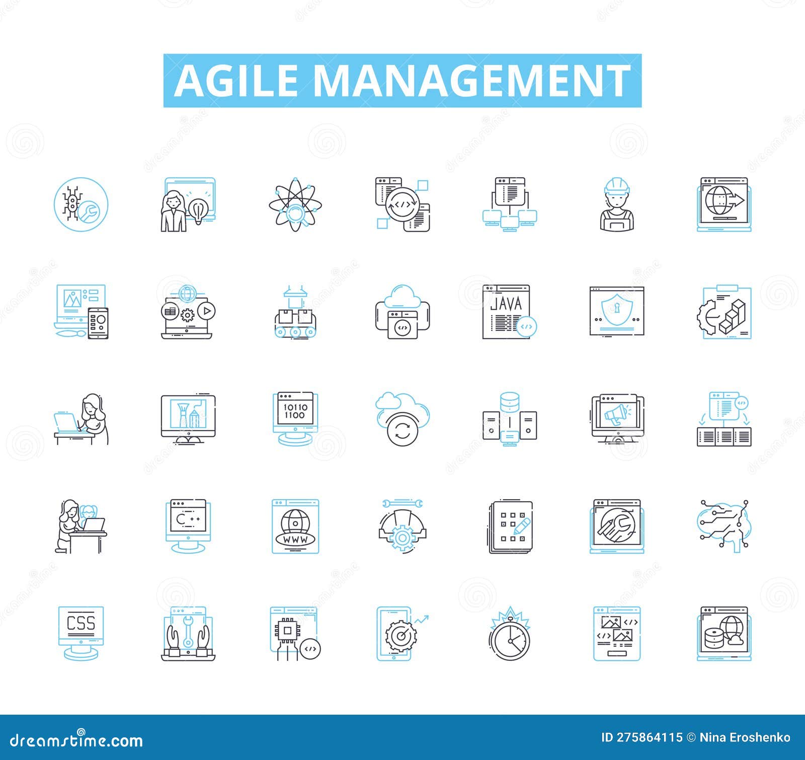 Agile Management Linear Icons Set. Iterative, Collaboration ... Agile Management Linear Icons Set. Iterative, Collaboration ...