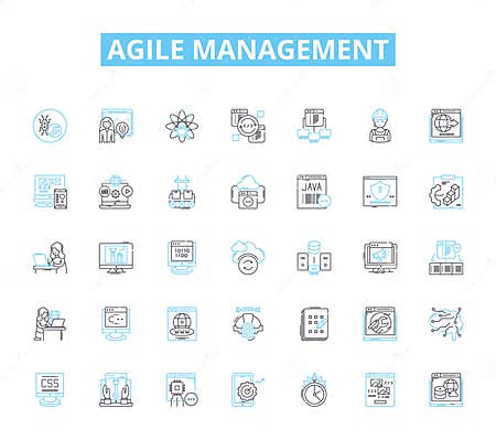 Agile Management Linear Icons Set. Iterative, Collaboration ...