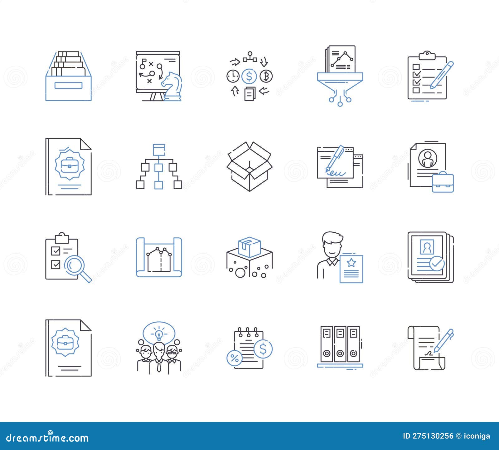 Agile Management Outline Icons Collection Agile Management Scrum