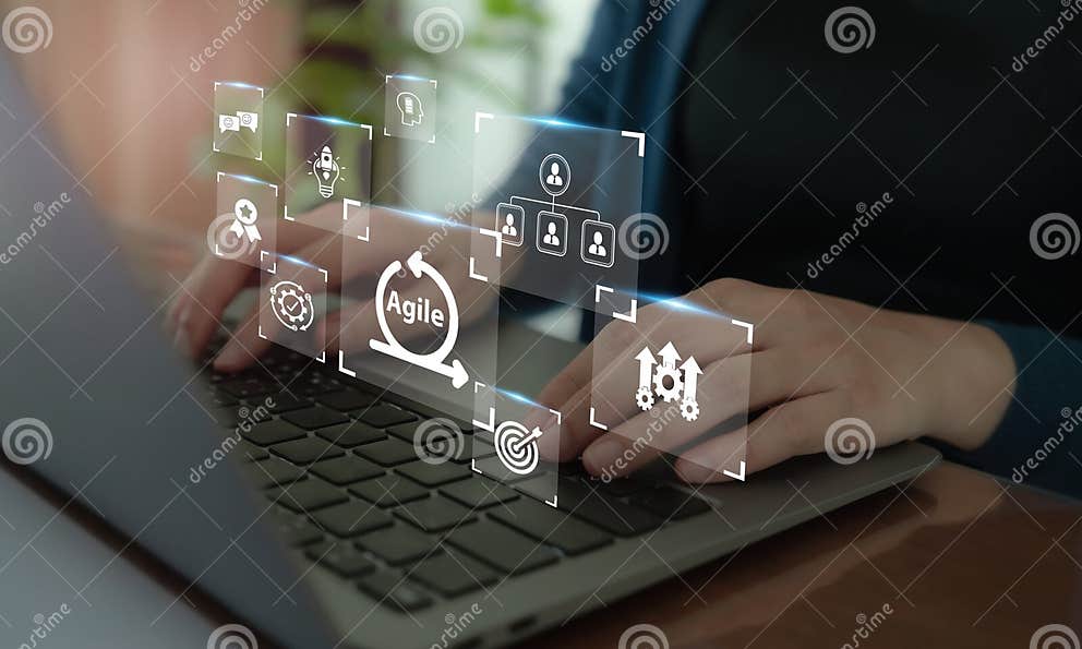 Agile Management, the Principles of Agile Software Development and Lean Management Stock Photo ...