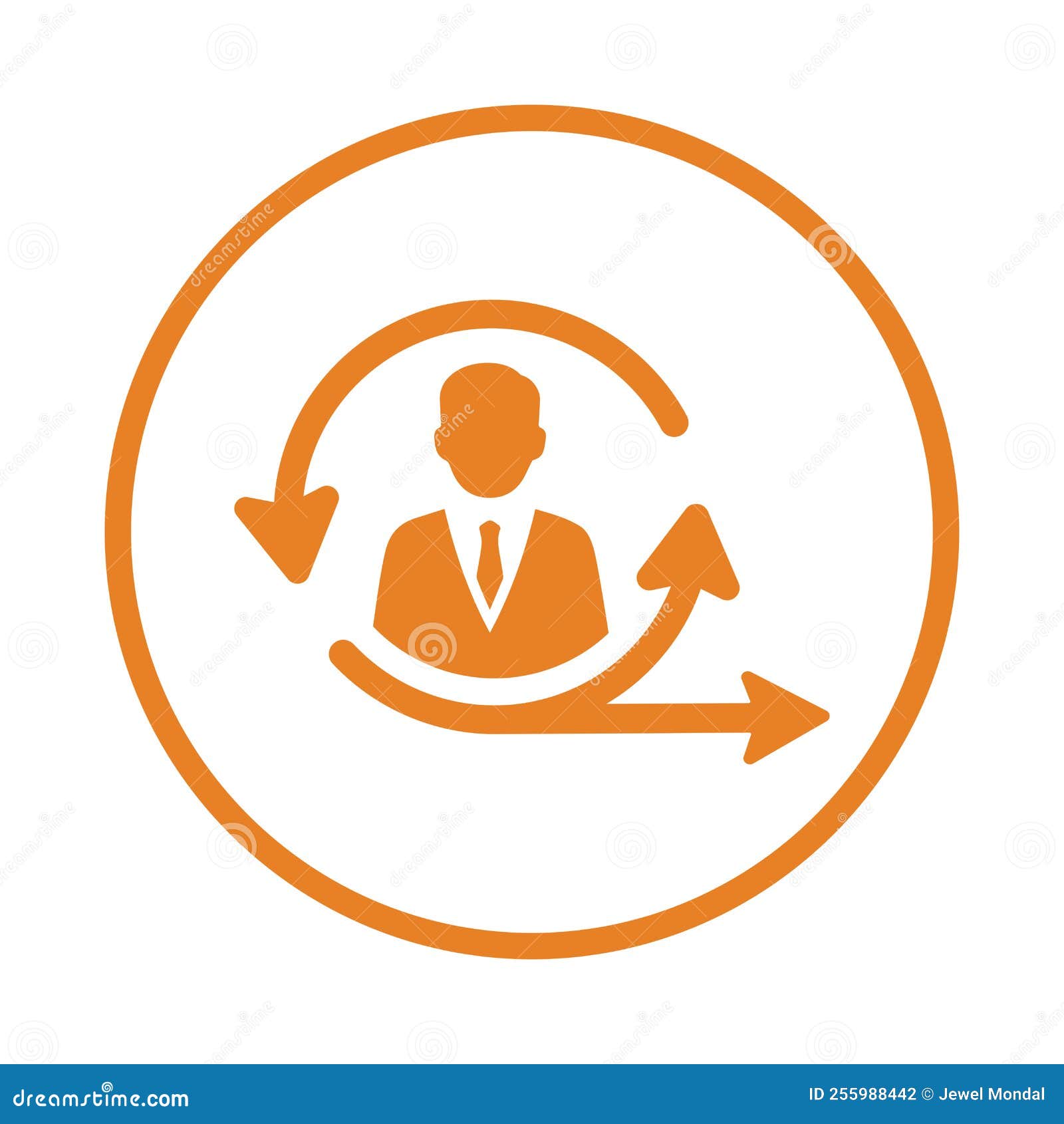Agile Manager Scrum Icon Orange Vector Sketch Stock Illustration
