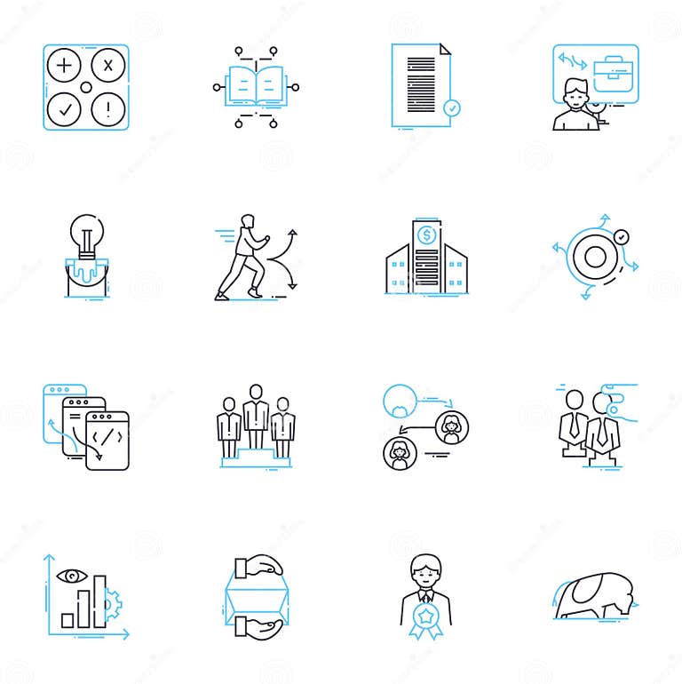 Agile Methodology Linear Icons Set Scrum Sprint Agile Kanban Lean Iterative Incremental