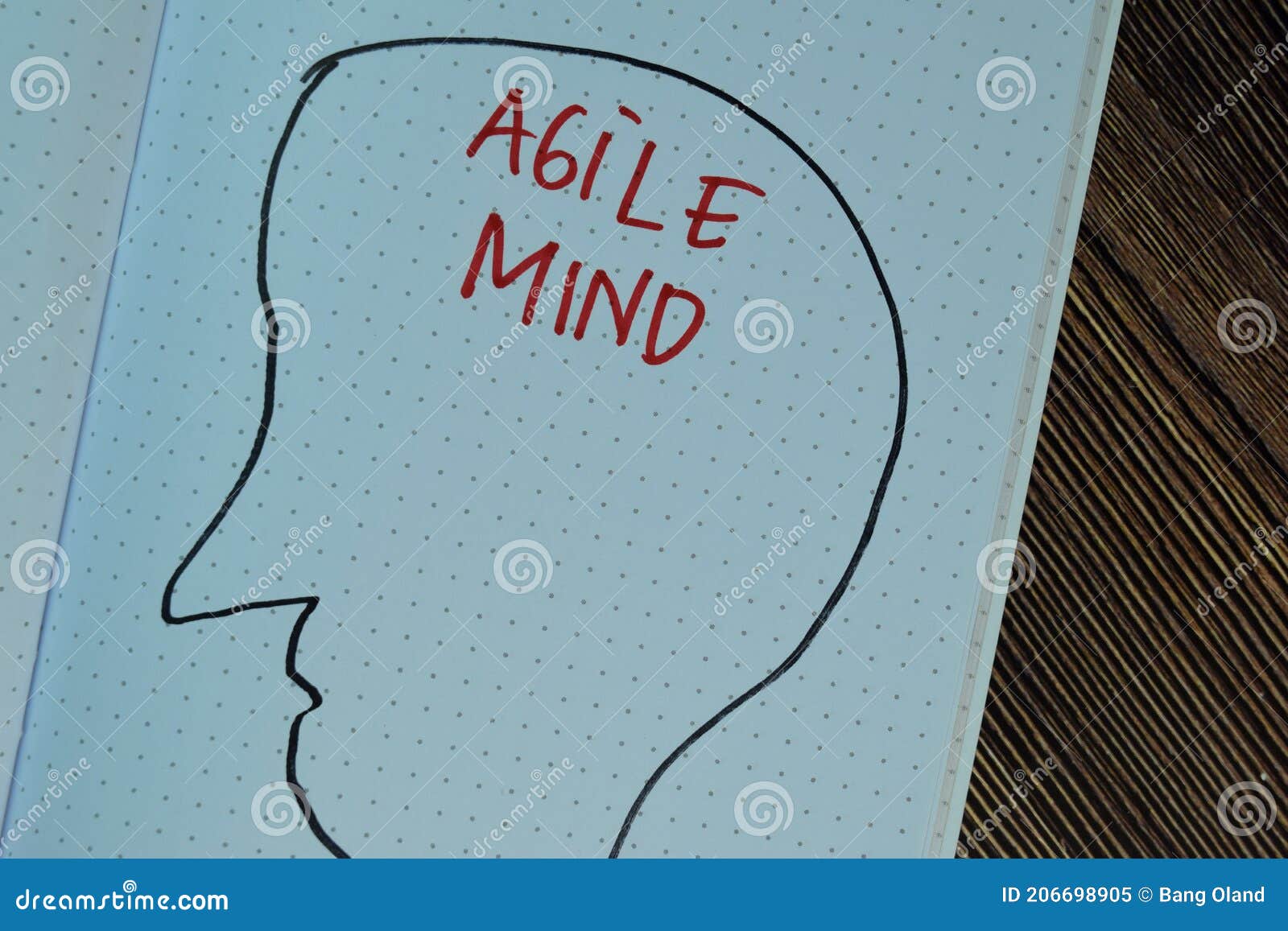 Agile Mind Write on a Book Isolated on Wooden Table Stock Image - Image ...