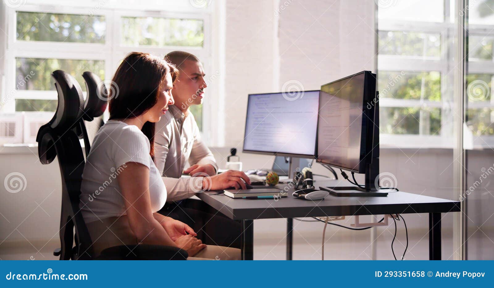 Agile Paarprogrammierung Und Extreme Codierung Stock Photo - Image of ...