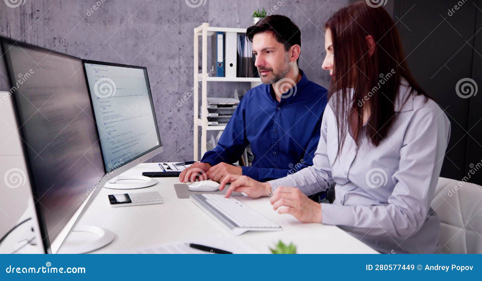 Agile Pair Programming And Extreme Coding Stock Image Image Of Screen