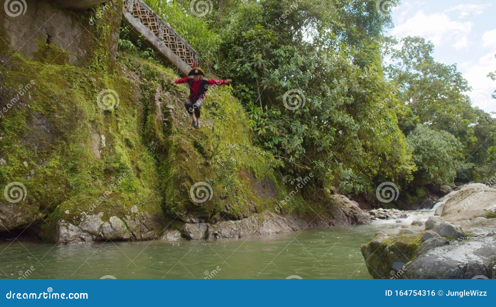 Agile Pirate Jumping To the River Stock Footage - Video of dangerous ...