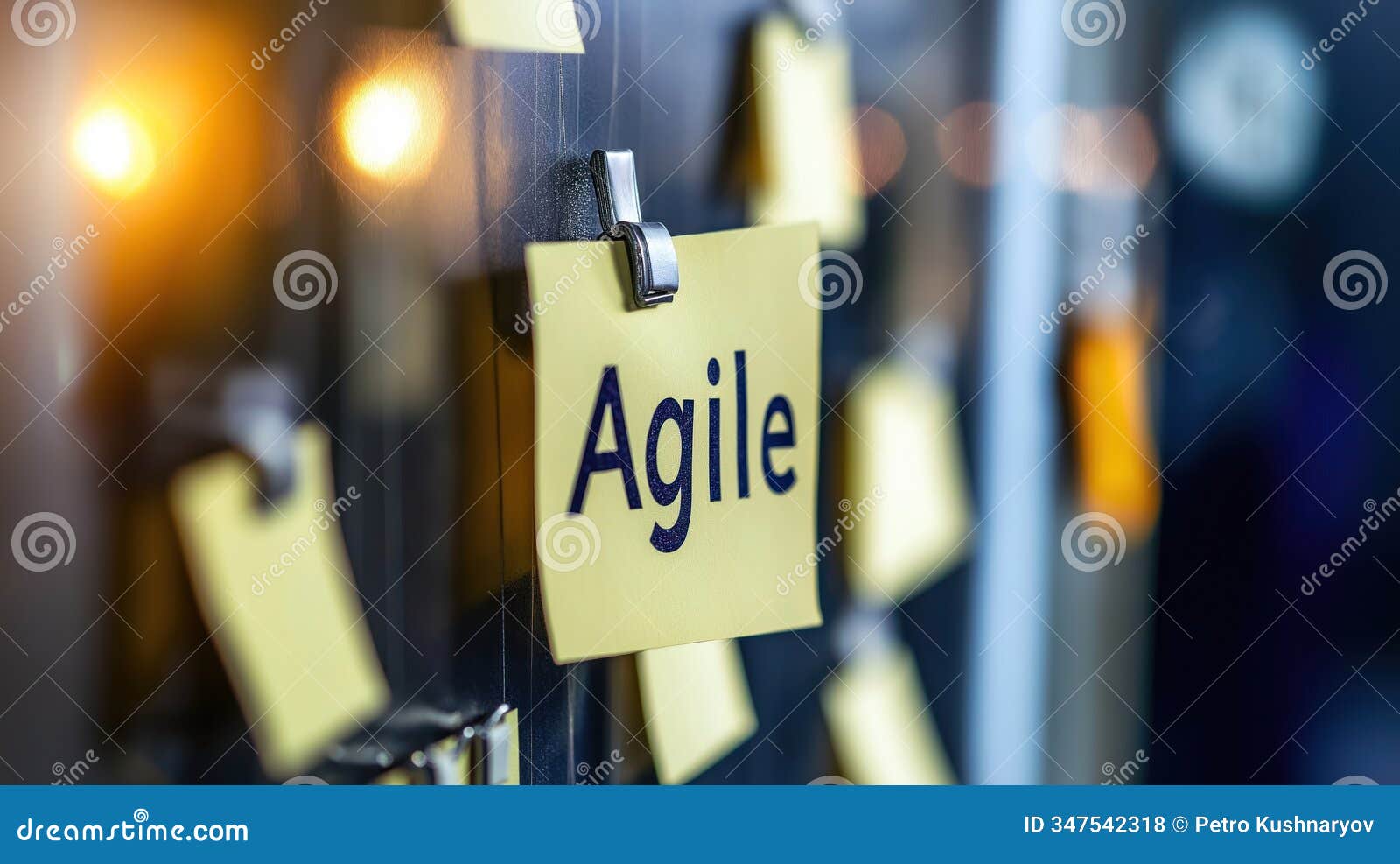 Agile Project Management Concept on a Board. Sticky Note with Word ...