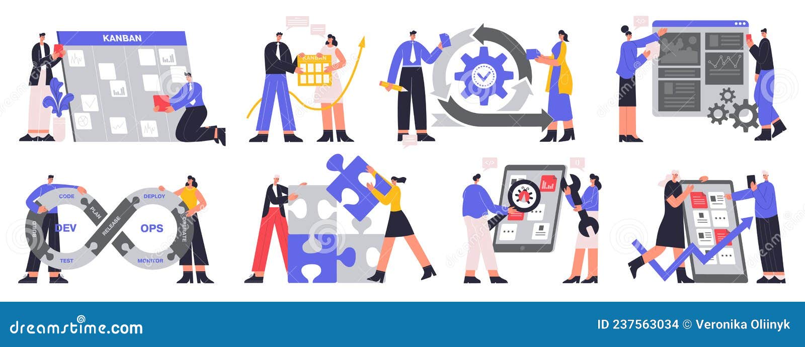 Devops Team, Illustrates The Development And Operations Teams ...