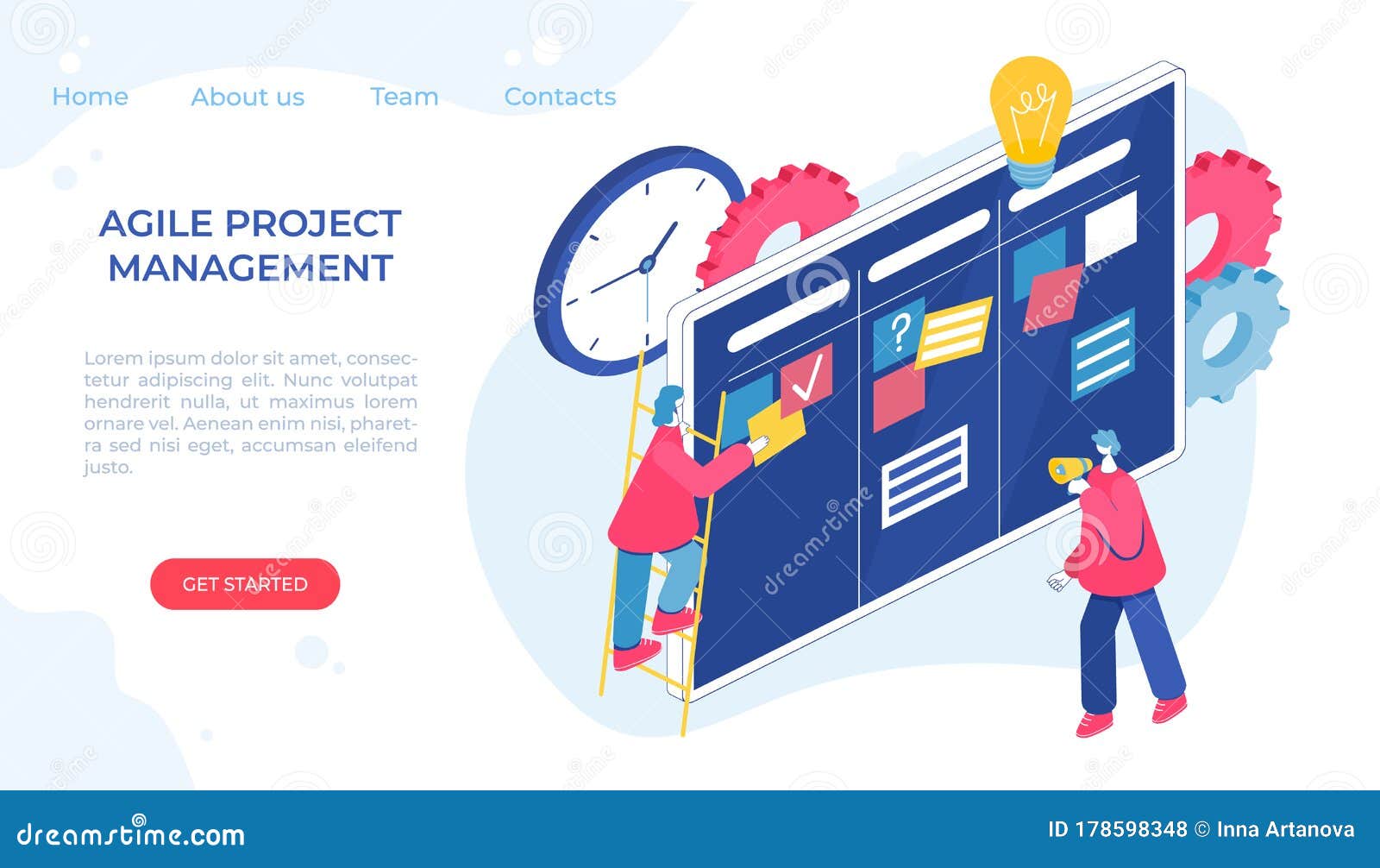 Agile Project Management Process. Communication, Teamwork, Business ...