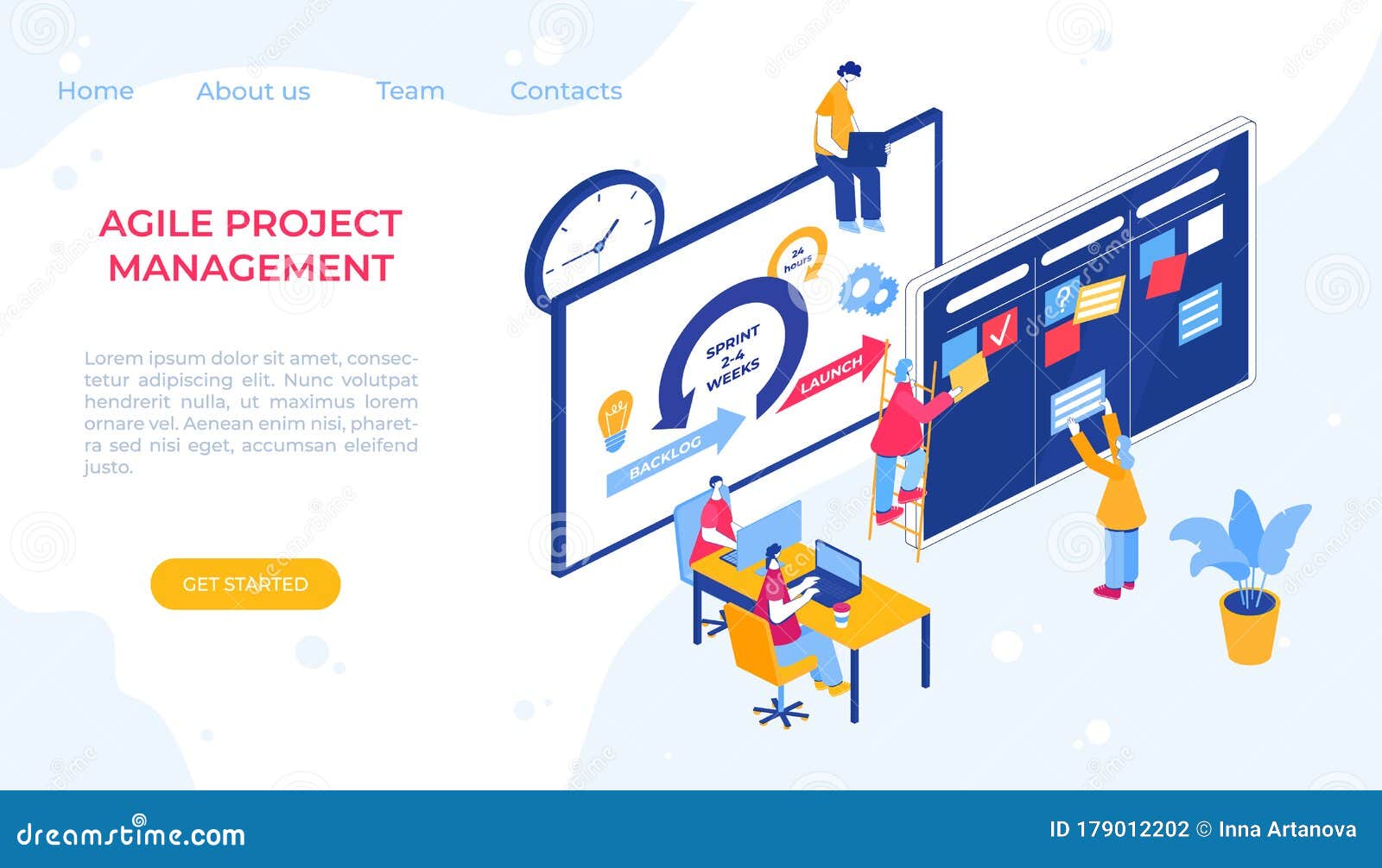 Agile Project Management Process. Communication, Teamwork, Business ...