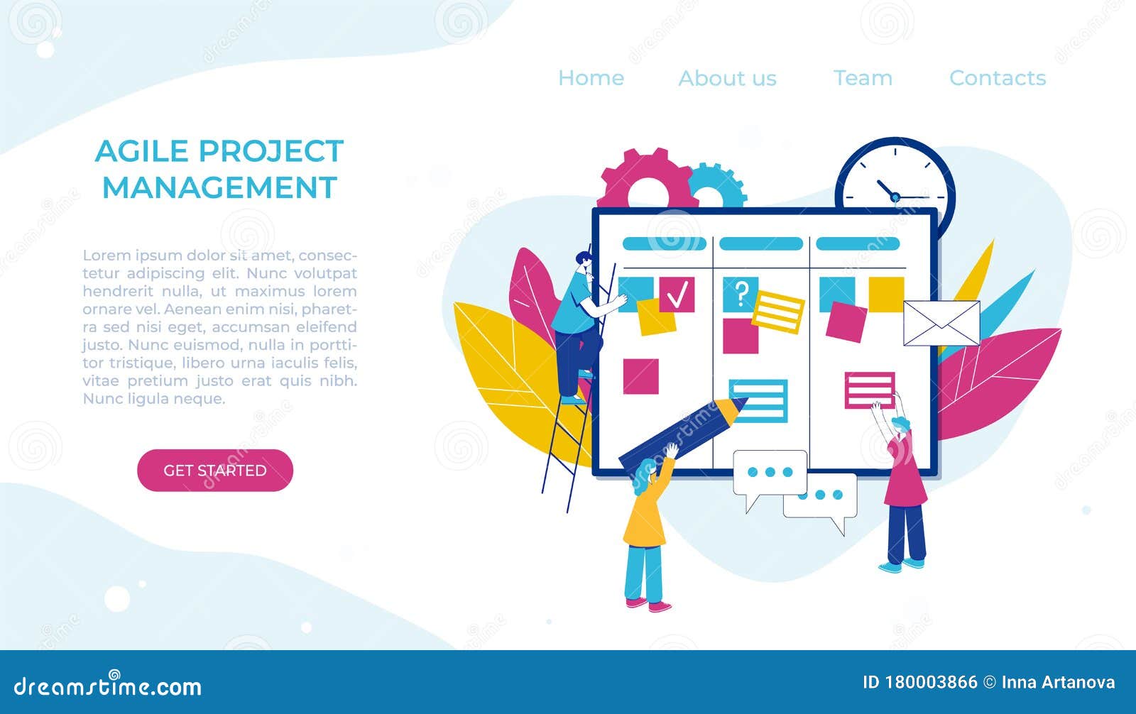 Agile Project Management Process. Communication, Teamwork, Business ...