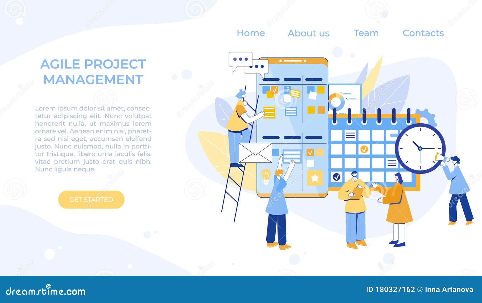 Agile Project Management Process. Communication, Teamwork, Business ...