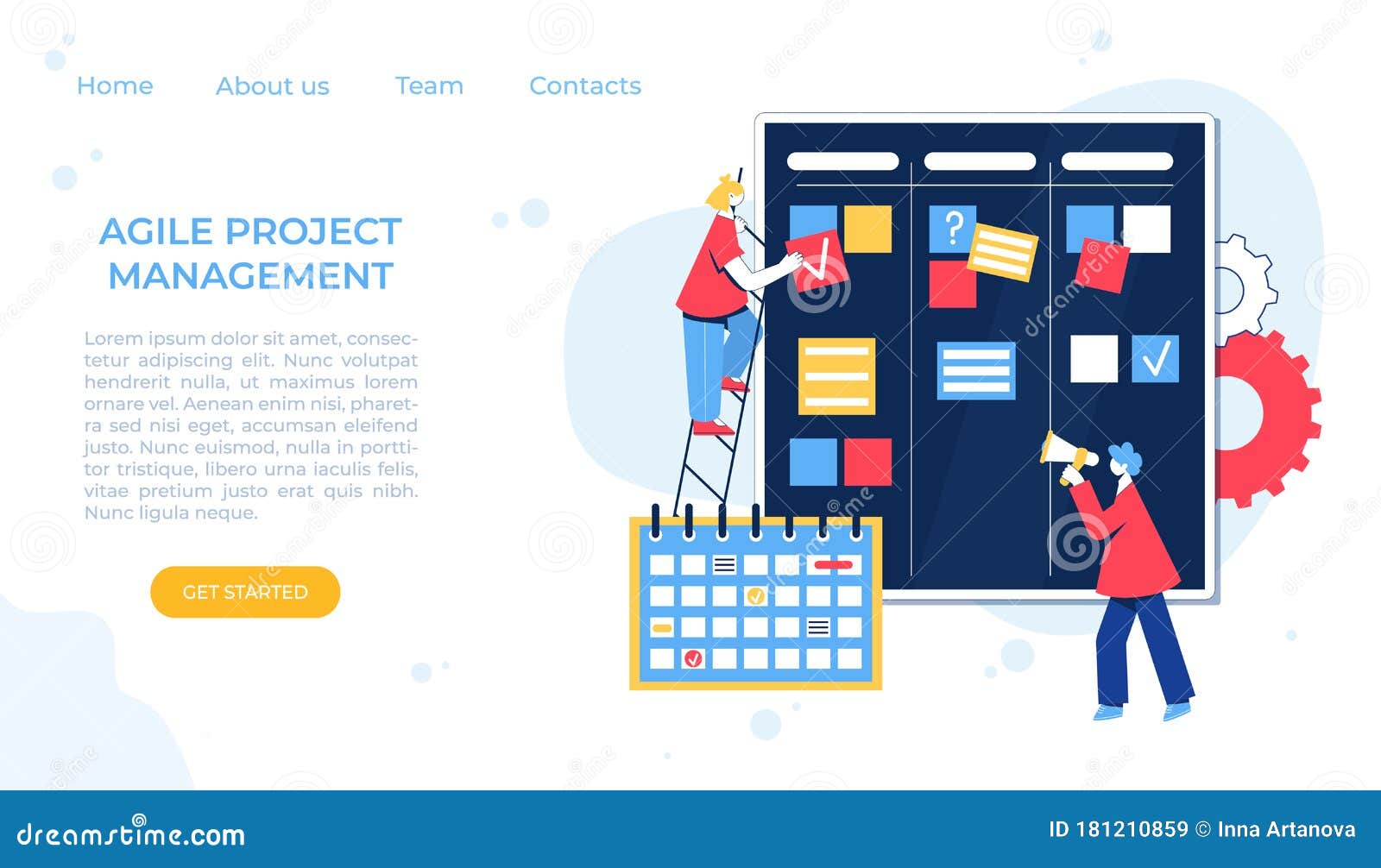 Agile Project Management Process. Communication, Teamwork, Business ...