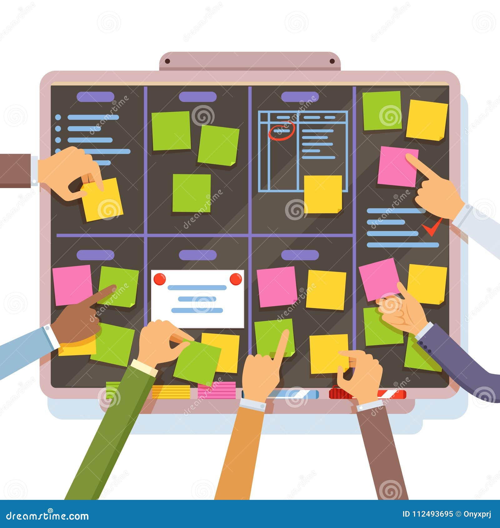 Agile Project Plan. Hands Holding and Put Notes on the Planning Board ...