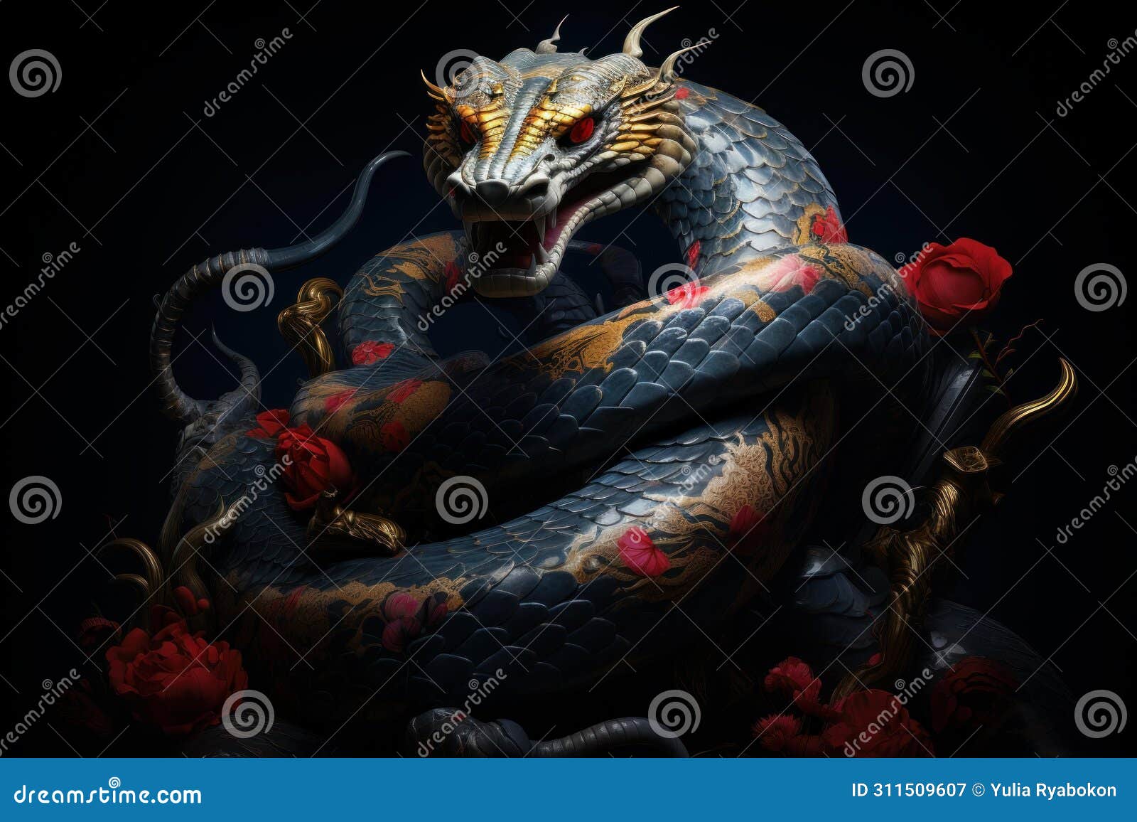 Samurai Serpent Snake. Generate Ai Royalty-Free Stock Photo ...