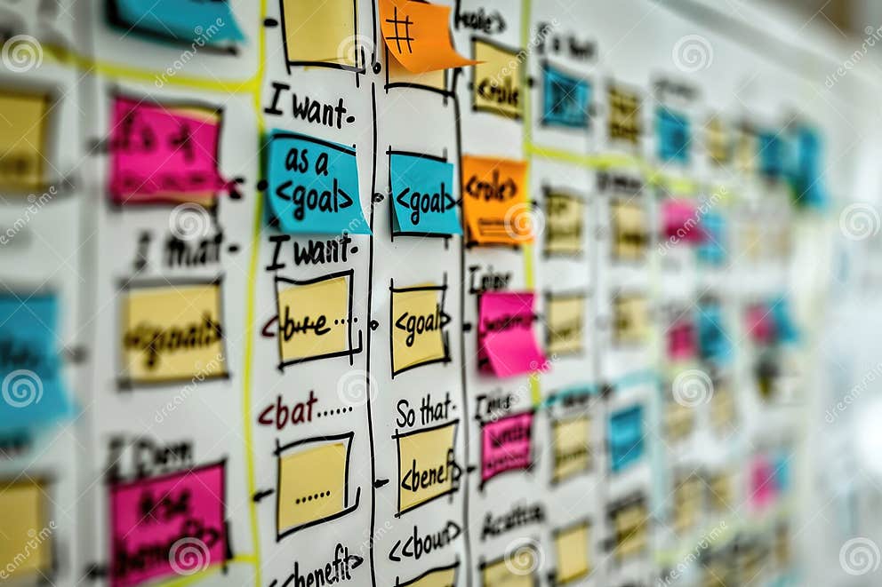 Agile Software Development Scrum Methodology Boards. Workflow, Virtual ...