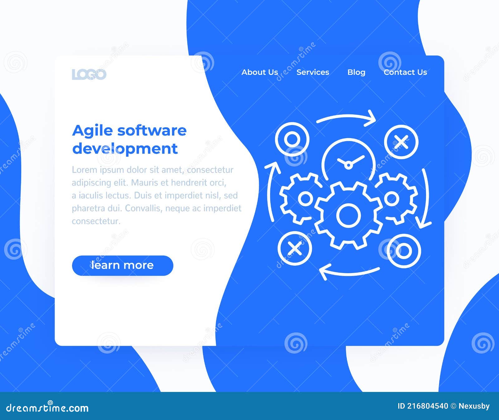 Agile Software Development, Website Template Stock Vector ...