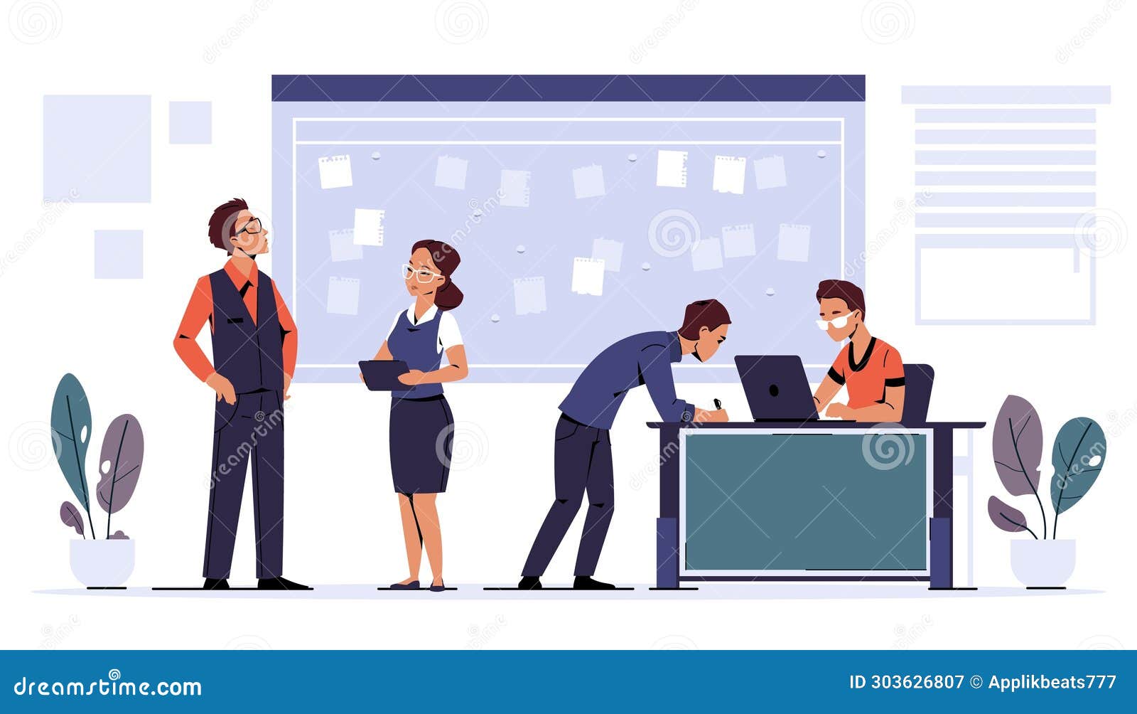 Agile Task Board. Scrum Methodology Teamwork. People Planning Business ...