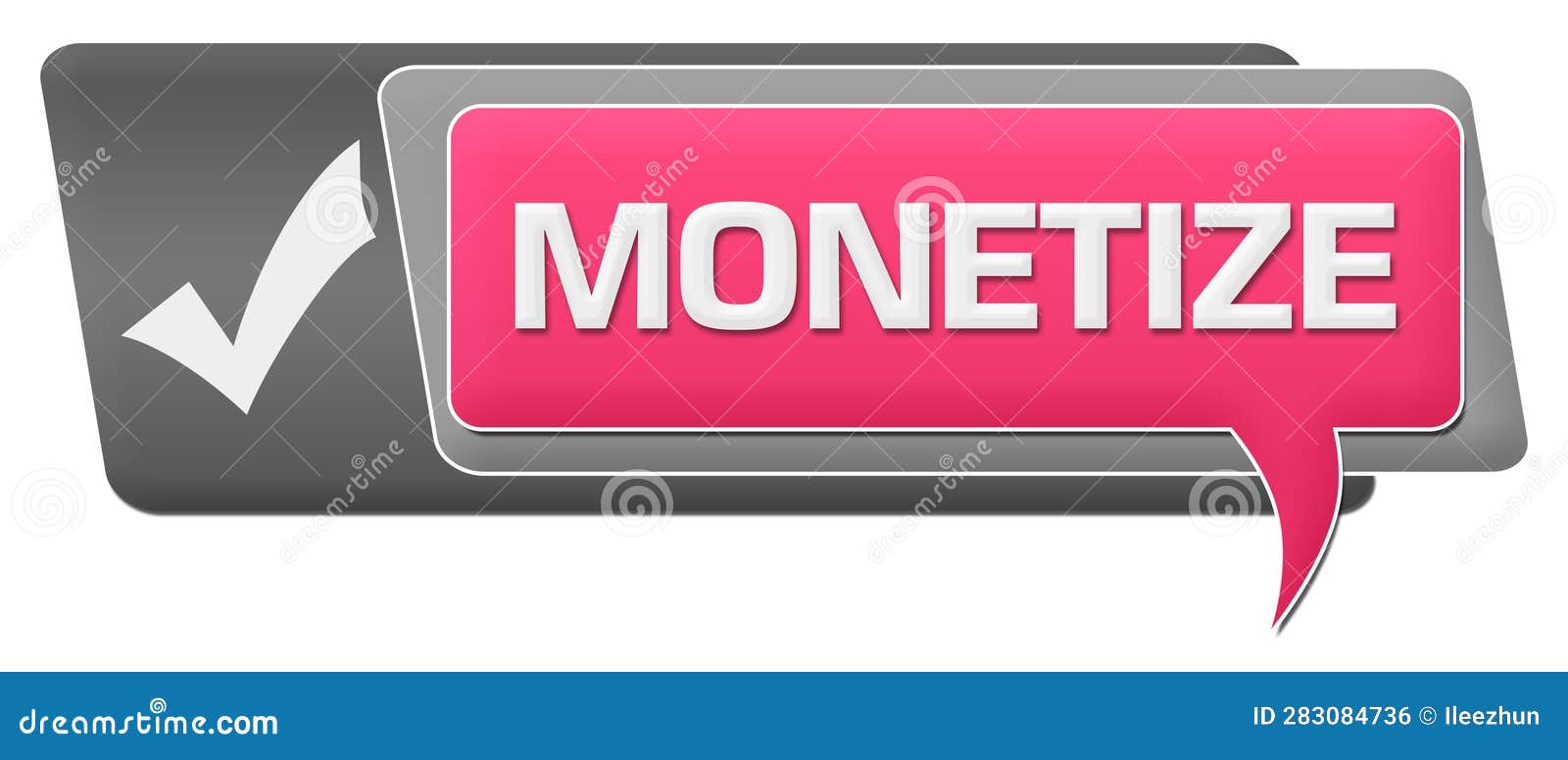 Monetize Pink Grey Comment Symbol Horizontal Stock Illustration ...