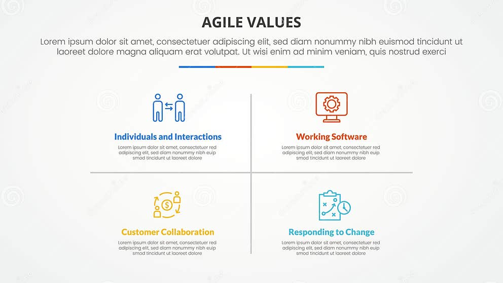 Agile Values Infographic Concept for Slide Presentation with Matrix ...