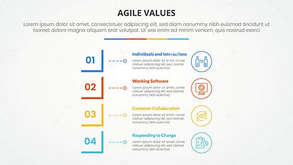 Agile Values Infographic Concept for Slide Presentation with Modified ...