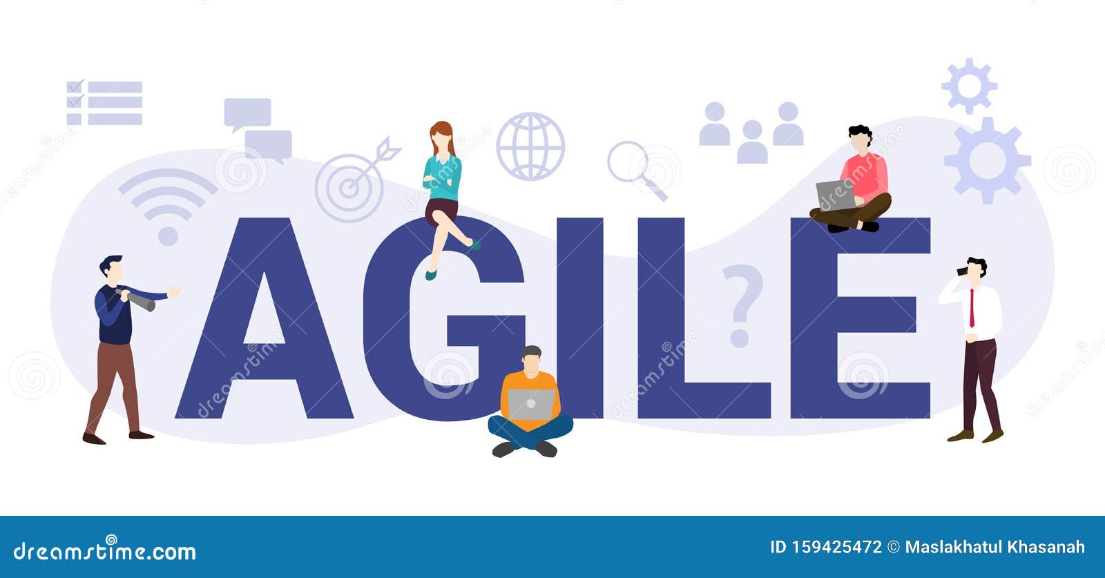 Agile Word Logo. Agile Letters With Color Office Stickers. Vector ...