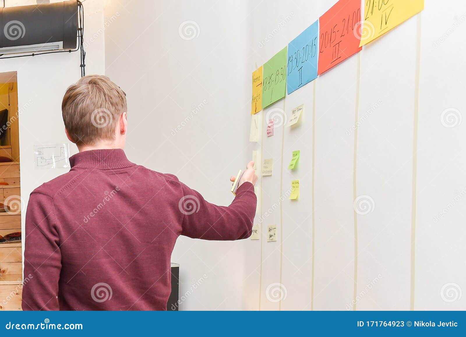 Agile Workshop Man Standing And Pointing To Whiteboard Stock Image ...